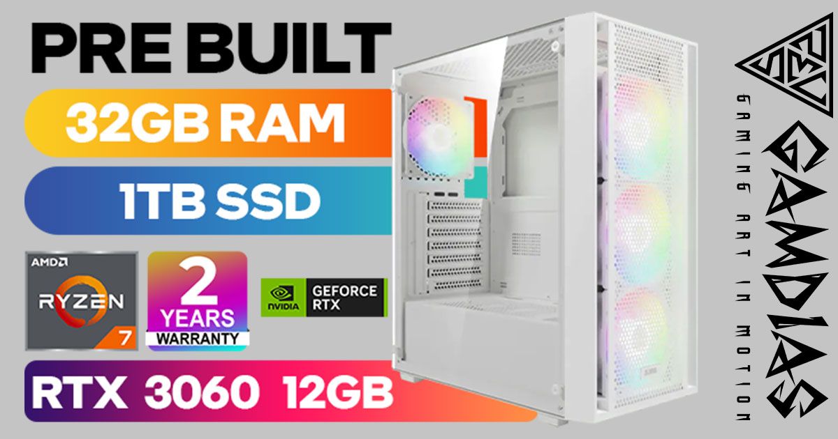 [Pre Built] AMD RYZEN 7 Gaming PC - High Performance RTX 3060 12GB