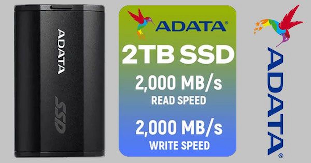 ADATA SD810-2000G 2TB USB-C External SSD — IP68, 2000 MB/s
