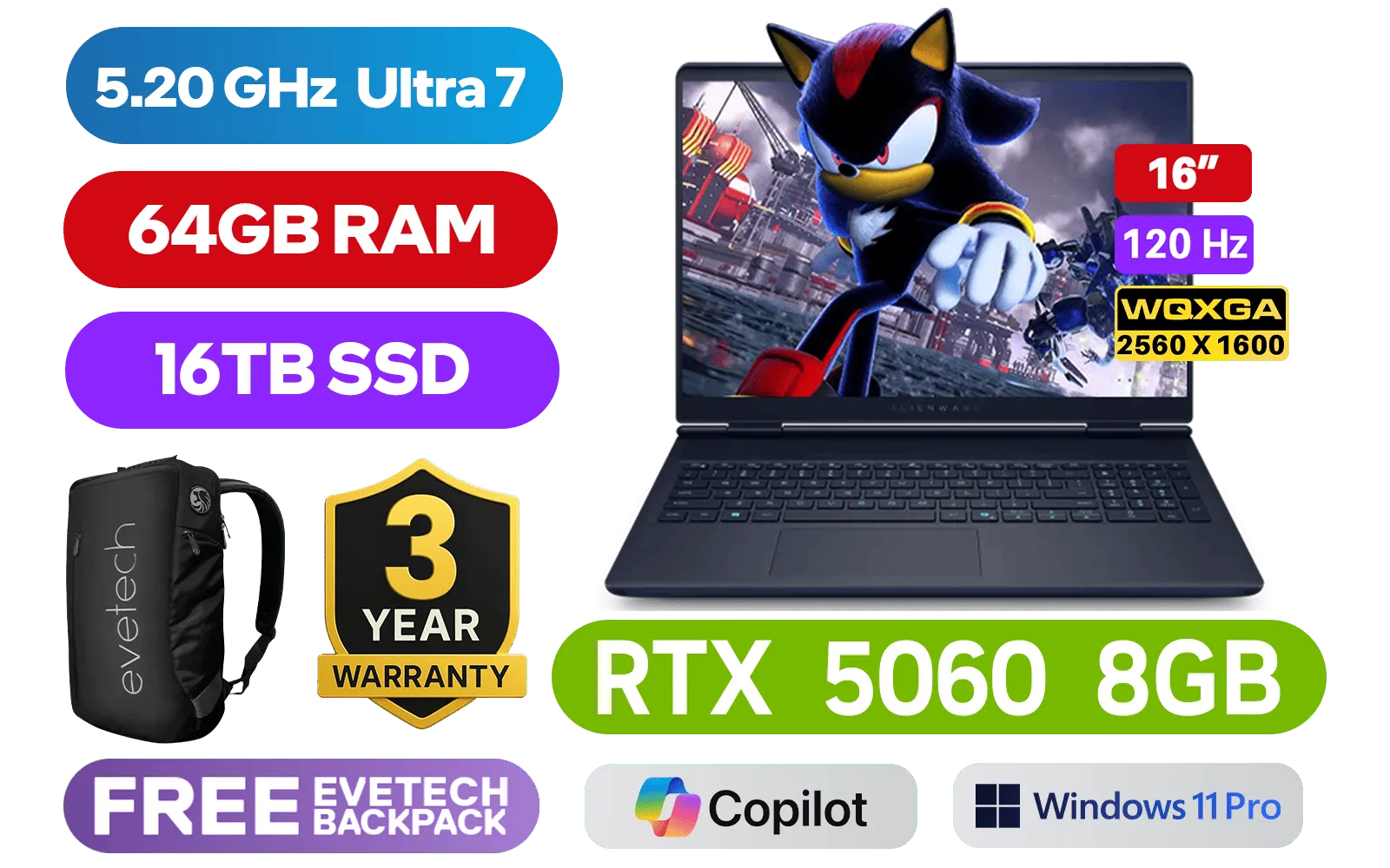 Alienware 16x Aurora AC16251 Core Ultra 7 RTX 5060 | Alienware 16x ...