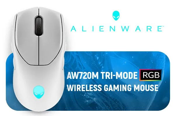 Buy Alienware AW720M Tri-Mode Wireless Gaming Mouse - Lunar Light