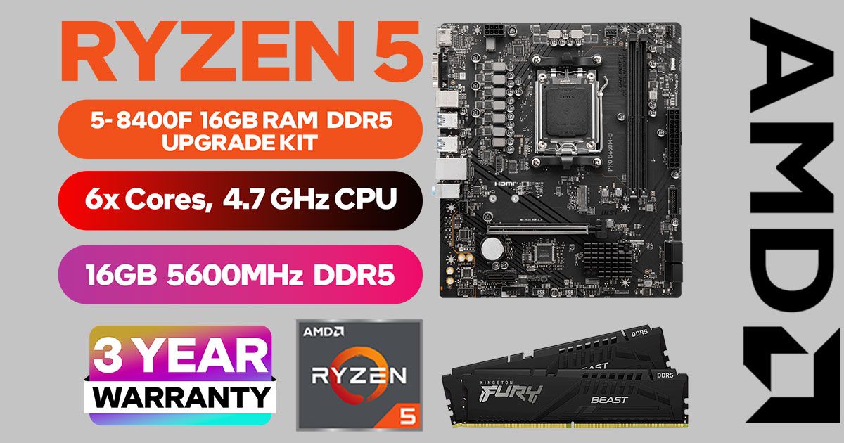 AMD RYZEN 5 8400F 16GB DDR5 5600 Upgrade Kit