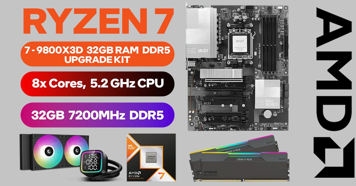 AMD RYZEN 7 9800X3D 32GB 7200MHz Upgrade Kit
