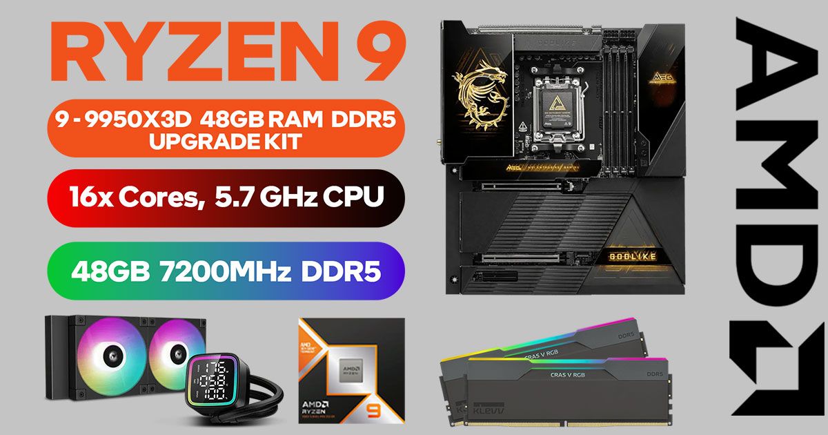 Upgrade to AMD RYZEN 9 9950X3D & MSI MEG X870E GODLIKE Kit