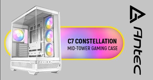Antec C7 White Mid-Tower E-ATX Gaming Case | ARGB Fans, 360mm Rad