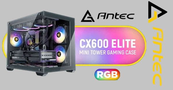 Antec CX600M RGB Gaming Case — Micro-ATX/ITX, 270° View