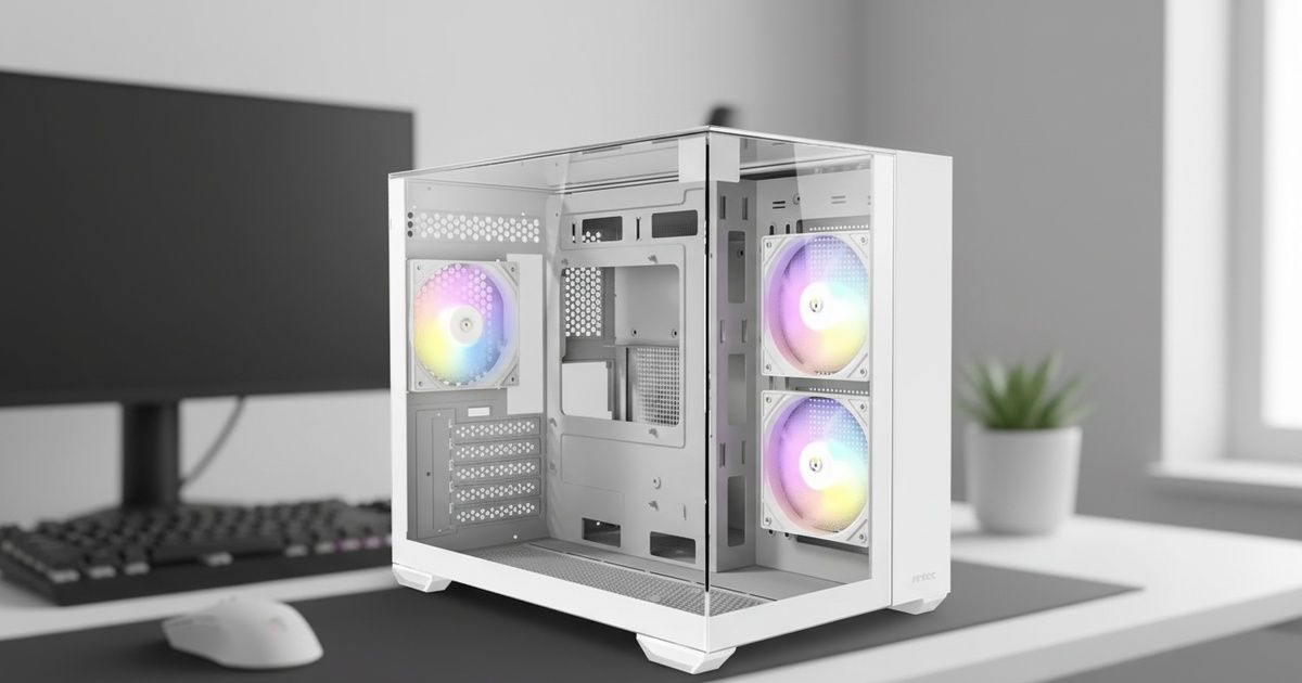 Antec CX600M Trio ARGB Case White — Triple View, ARGB Fans