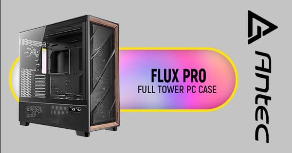 Antec Flux Pro Full-Tower E-ATX PC Case — High Airflow, Walnut