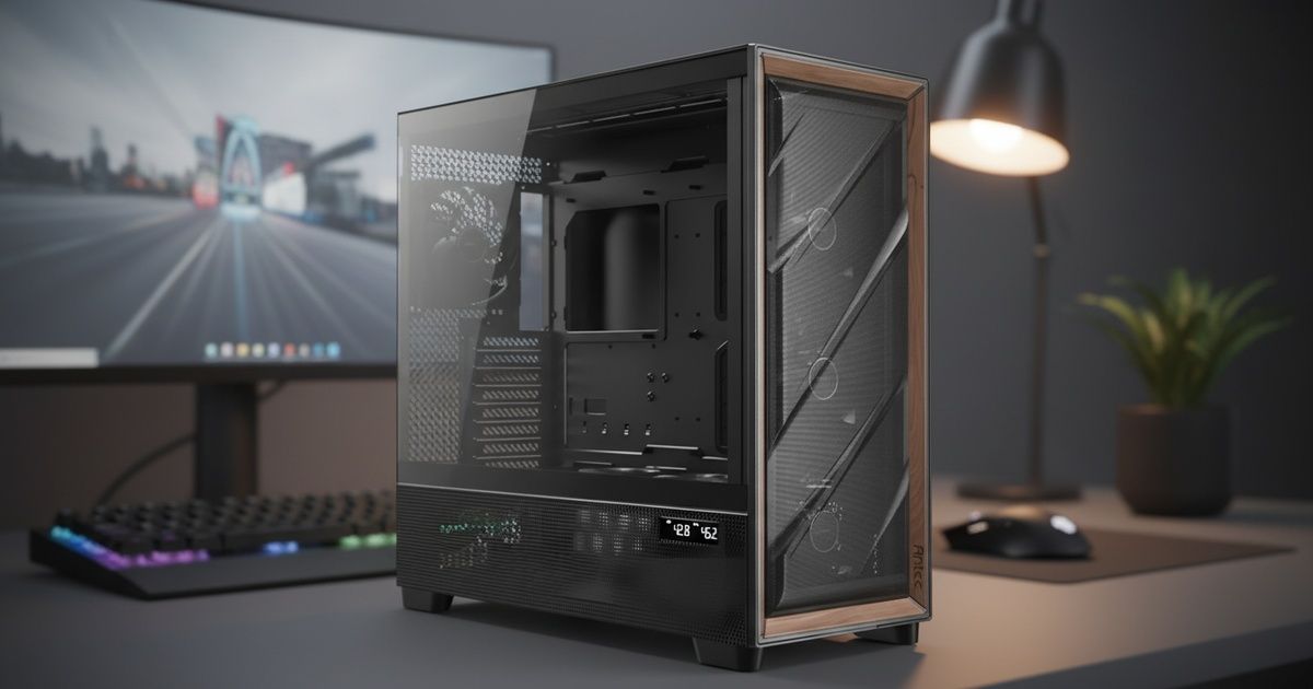 Antec Flux Pro Full-Tower E-ATX PC Case — High Airflow, Walnut