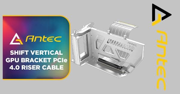 Antec Shift PCIe 4.0 Vertical GPU Riser Cable – Flexible White