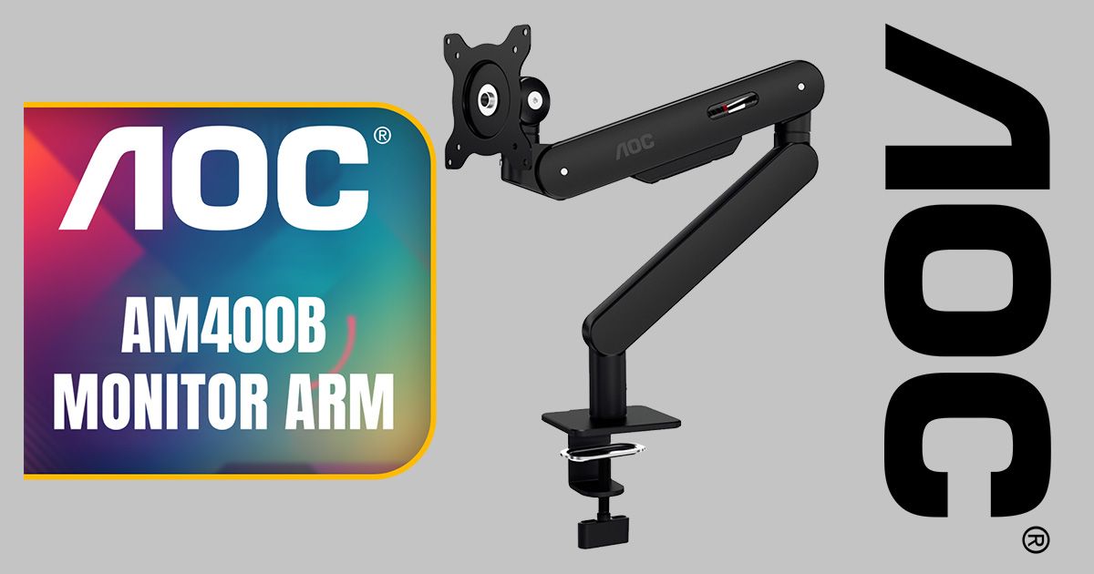 AOC AM400B Monitor Arm — 17"–34" Adjustable Desk Mount