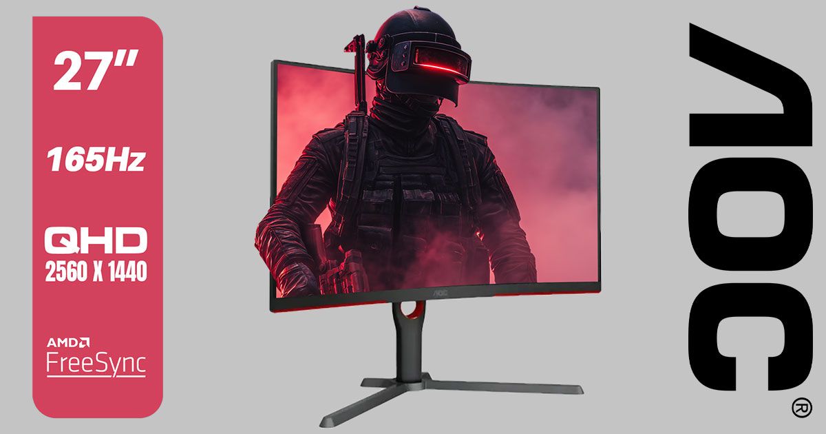 AOC CQ27G3S 27" QHD 165Hz Curved Gaming Monitor