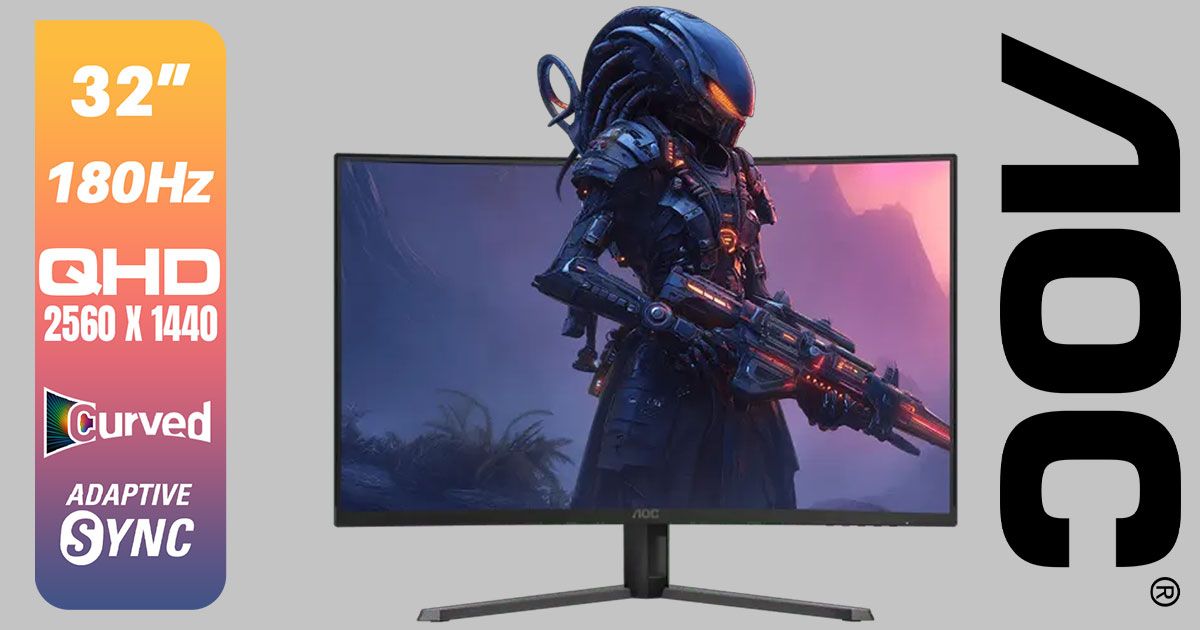 AOC CQ32G4E 32-Inch Curved Gaming Monitor - 180Hz High-Performance Display