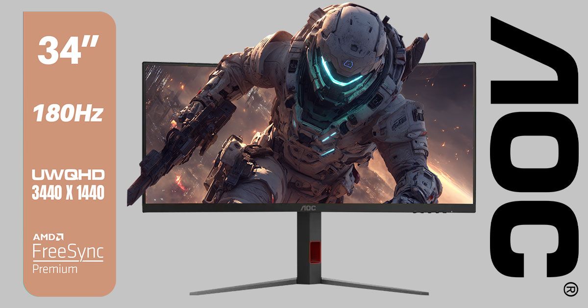 AOC CU34G4 34" Curved UWQHD 180Hz Gaming Monitor
