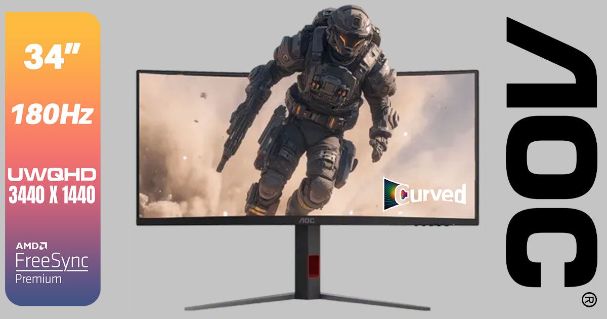 AOC CU34G4 34" Curved UWQHD 180Hz Gaming Monitor