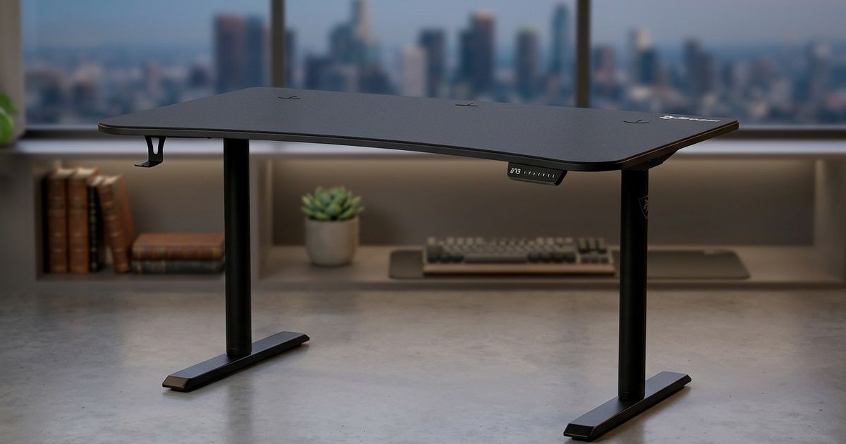 Arozzi Arena Moto AZ-ARENA-MOTO Motorized Sit-Stand Curved Desk | Evetech