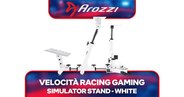 Arozzi Velocità Racing Simulator Stand - White | Ultimate Gaming Experience