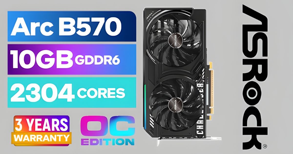 ASRock Arc B570 Challenger OC 10GB GDDR6 Graphics Card - Unleash Your ...