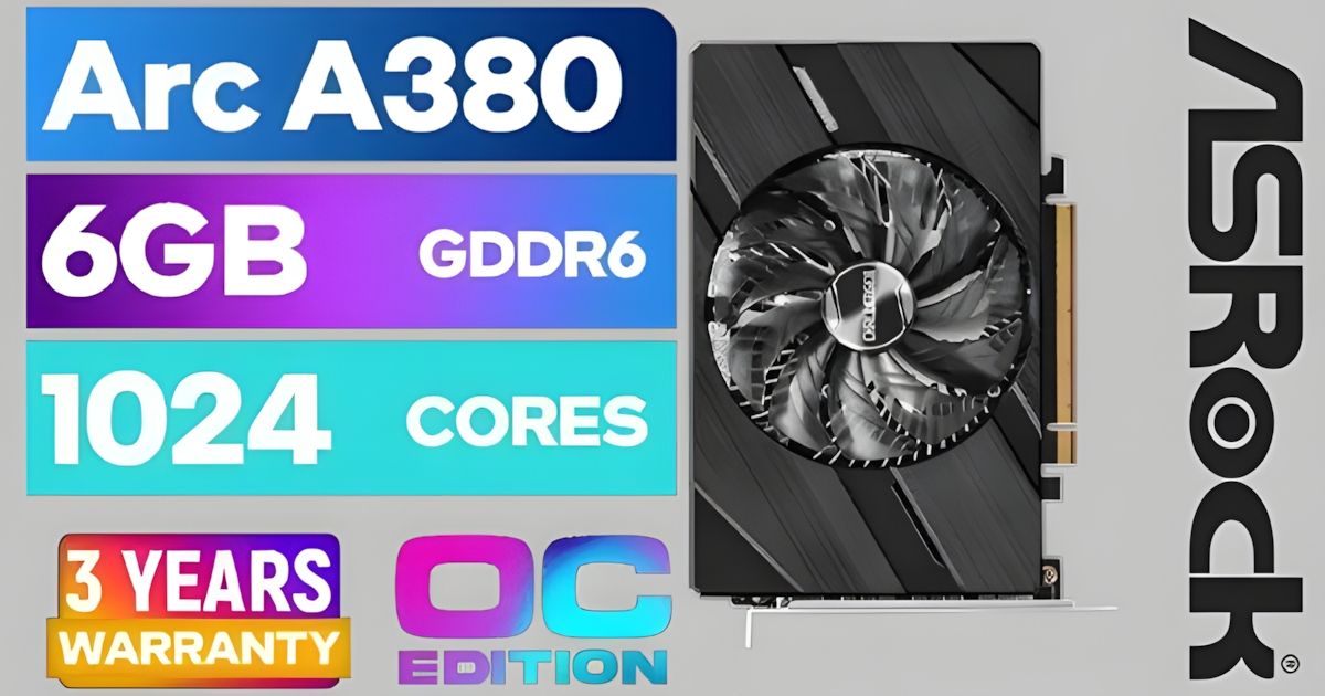 ASRock Arc A380 Challenger ITX 6GB OC Graphics Card