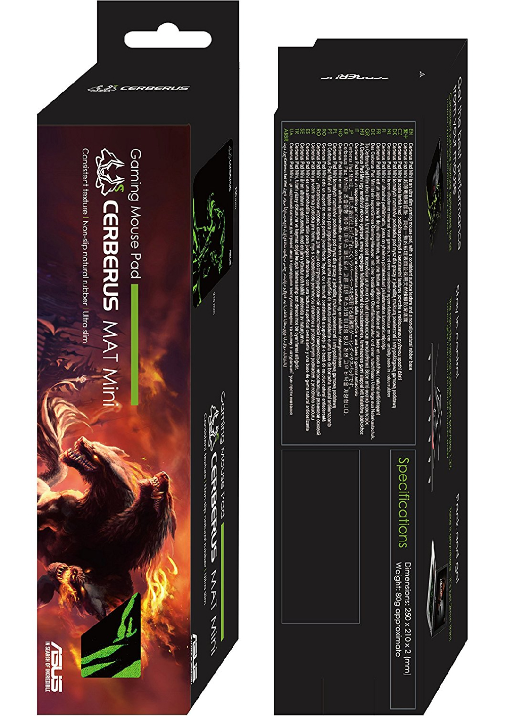 ASUS Cerberus Mat Mini Gaming Mousepad Black Green