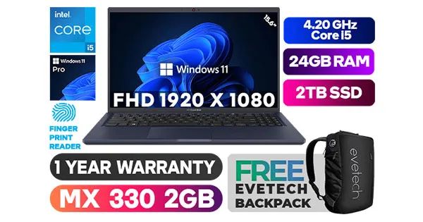 Asus ExpertBook B1 B1500CEPE - Intel Core i5 Laptop with 24GB RAM & 2TB ...