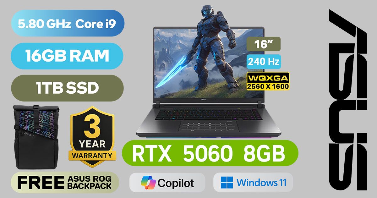 ASUS ROG Strix G16 Core i9 RTX 5060 Gaming Laptop - Ultimate Power