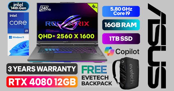 ASUS ROG Strix G16 - Powerful Intel Core i9 RTX 4080 Gaming Laptop
