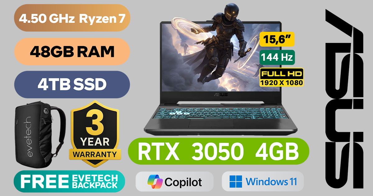 ASUS TUF Gaming A15 FA506N Ryzen 7 RTX 3050 Gaming Laptop With 48GB RAM ...