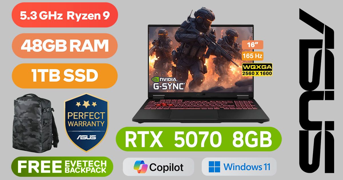 ASUS TUF Gaming A16 FA608PP Ryzen 9 | RTX 5070 | 48GB/2TB | High‑End ...