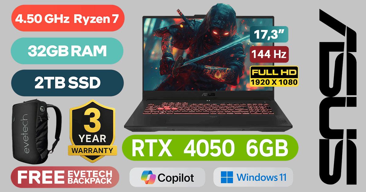 Buy ASUS TUF Gaming A17 Ryzen 7 RTX 4050 | 32GB RAM | 2TB SSD