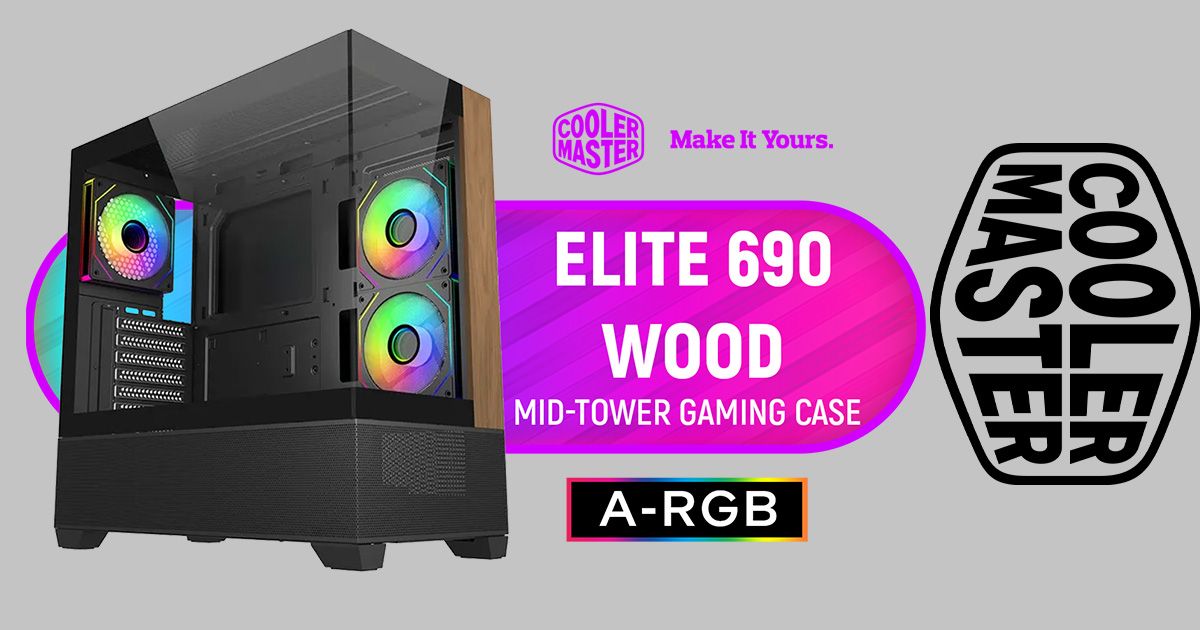 Cooler Master E690 Wood Mid-Tower Gaming Case - ARGB Fans