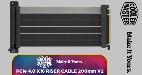 Cooler Master MCA-U002R PCIe 4.0 x16 200mm Riser Cable
