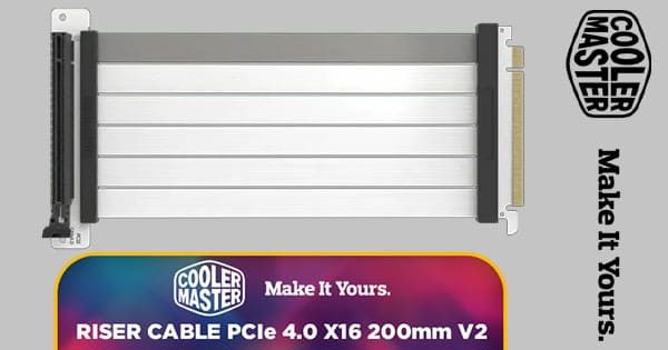 Cooler Master MCA-U002R 200mm PCIe 4.0 Riser Cable