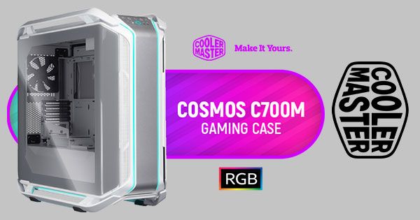 Cooler Master Cosmos C700M White E-ATX Full-Tower Case