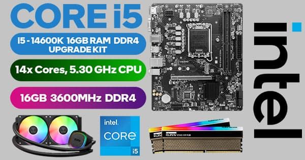 Upgrade Your PC with Core i5 14600K PRO B760M-E DDR4 16GB RGB 3600MHz Kit