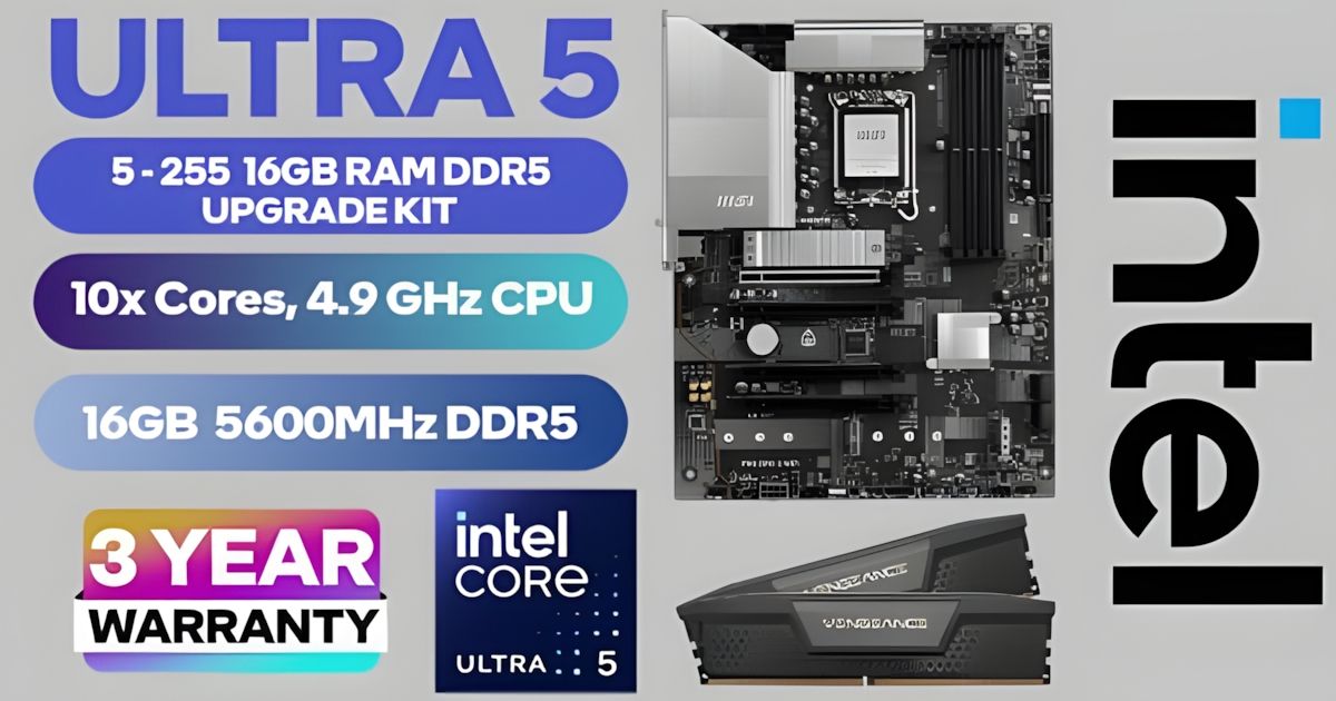 Core Ultra 5 225 Z890 - WiFi 16GB DDR5 5600MHz Upgrade Kit