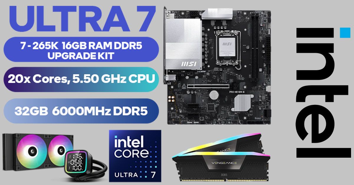 Core Ultra 7 265K PRO H810M B 32GB RGB DDR5 6000MHz Upgrade Kit ...