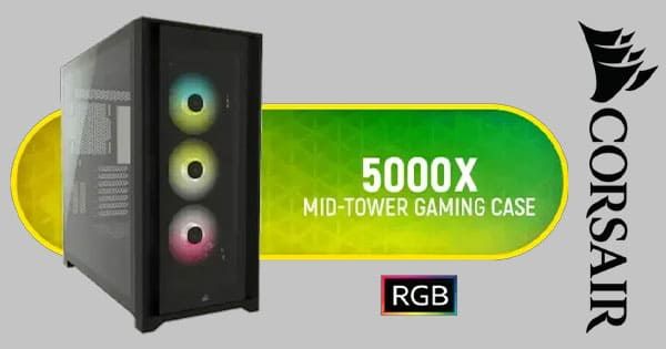 Corsair 5000X RGB Gaming Case Black - Stylish & Spacious PC Case | Evetech