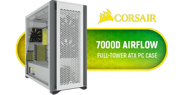Corsair 7000D AIRFLOW Full-Tower ATX PC Case - White