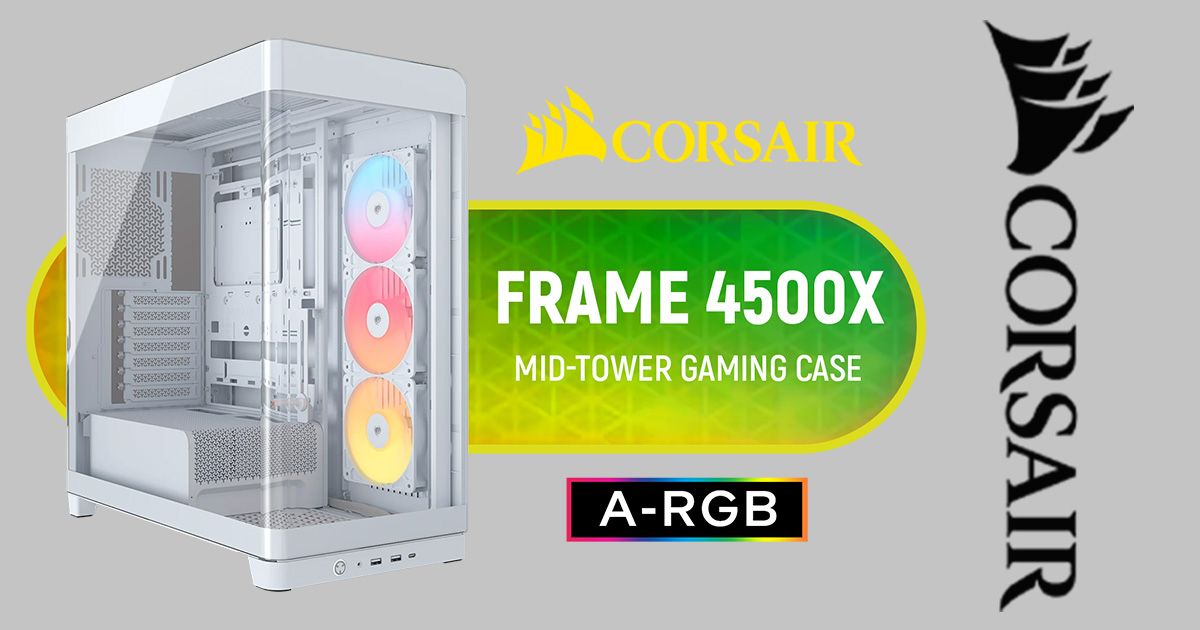 Corsair FRAME 4500X RS-R White Panoramic Mid-Tower Case | Evetech