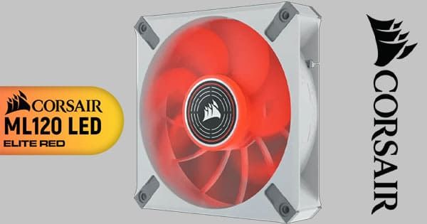CORSAIR ML120 LED Elite 120mm Red LED White Frame Fan