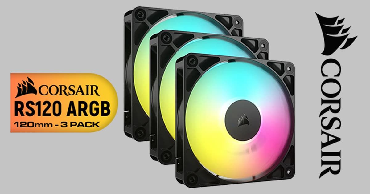 Corsair RS120 ARGB 120mm PWM Fans - Triple Pack, AirGuide
