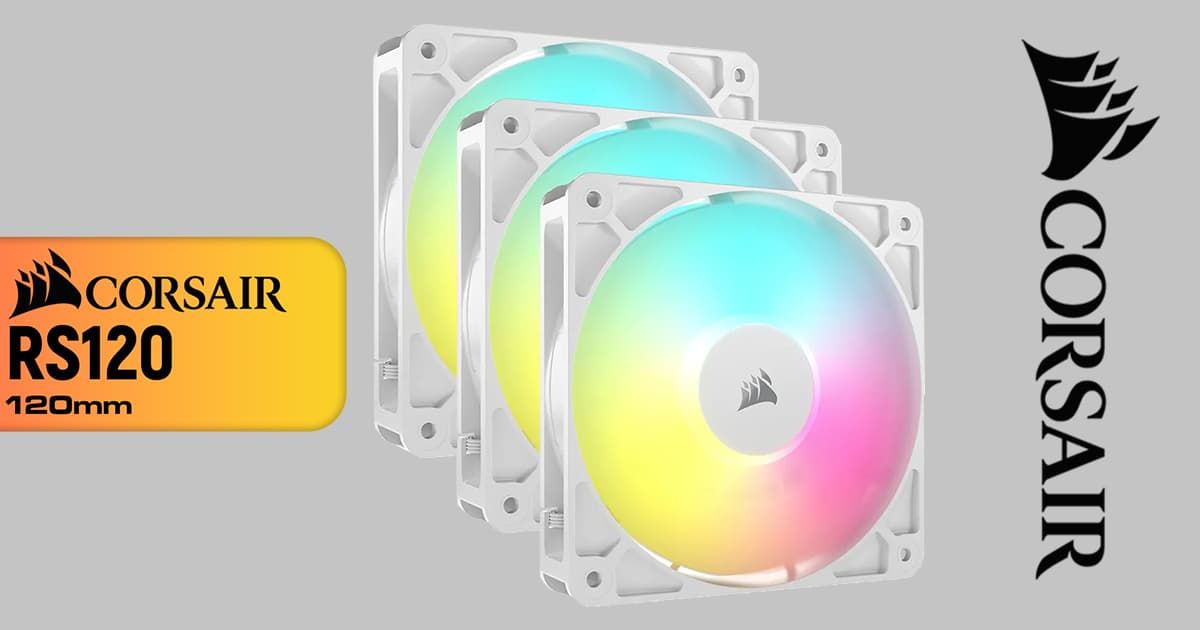 Corsair RS120 ARGB 120mm PWM Fans Triple Pack — White