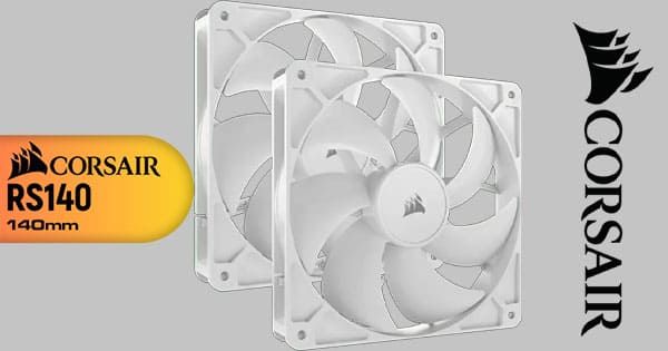 Corsair RS140 140mm PWM Fans Dual Pack - White | High Performance Cooling