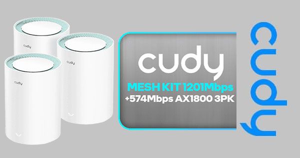 Cudy AX1800 Mesh Kit - 1201Mbps & 574Mbps | 3-Pack WiFi Solution