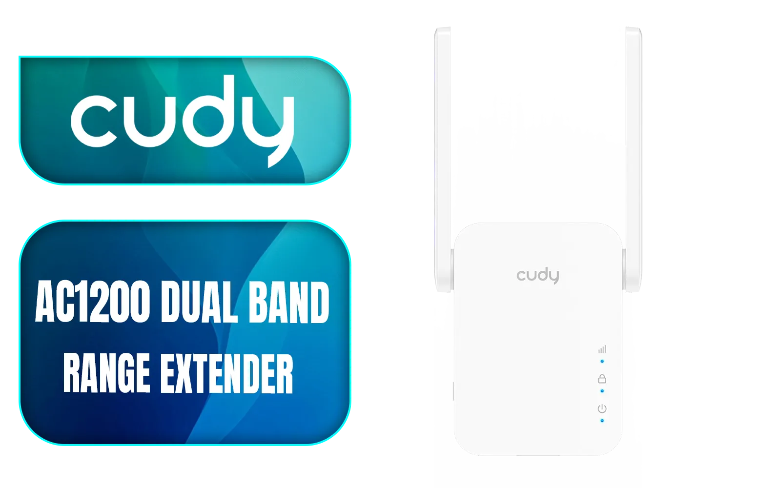 CUDY RE1200 AC1200 Dual‑Band Wi‑Fi Extender with Mesh Support