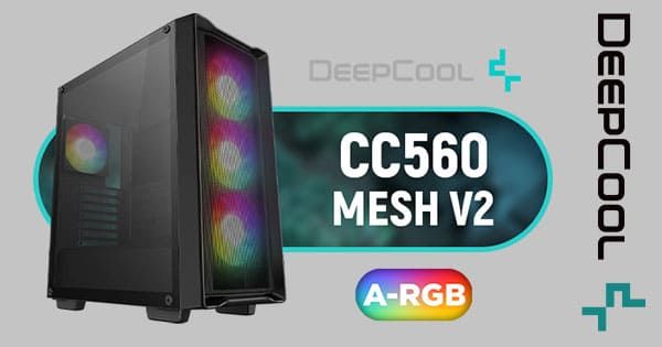 DEEPCOOL CC560 MESH V2 Mid-Tower Case – High-Airflow, Black