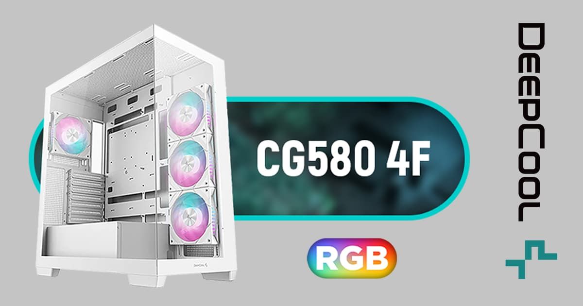 DeepCool CG580-4F-WH White ATX Mid Tower Gaming Case