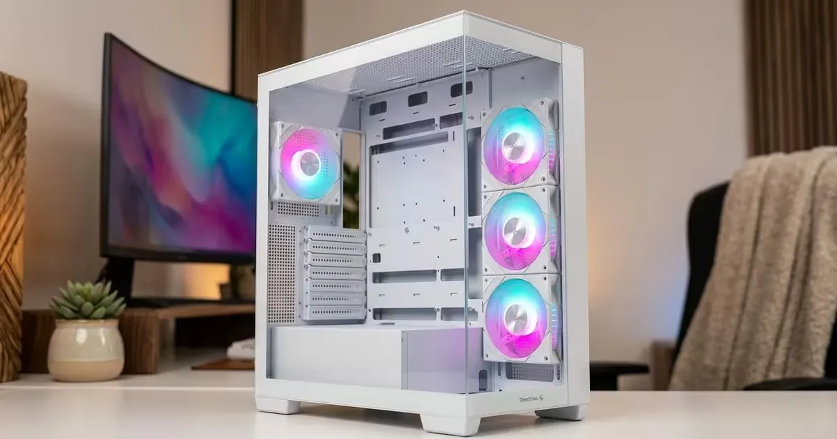 [OPEN BOX] DeepCool CG580 4F White ATX Mid Tower Case with ARGB | Evetech