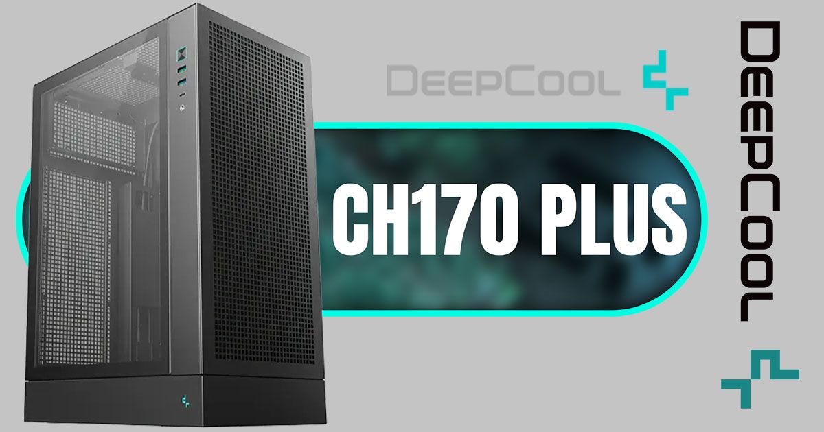 DeepCool CH170 PLUS Vertical Mid-Tower Case — High-Airflow, Tempered Glass