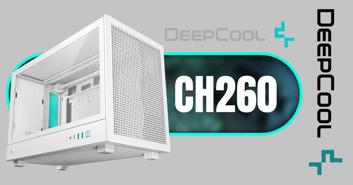 DeepCool CH260-WH High-Airflow ITX Case — 360mm Radiator Support